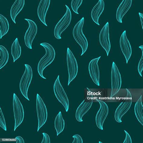 럭셔리 밝은 파란색 배경 벡터 플로럴 무늬 골든 판타지 리프 식물 라인 아트 벡터 일러스트 0명에 대한 스톡 벡터 아트 및 기타 이미지 Istock