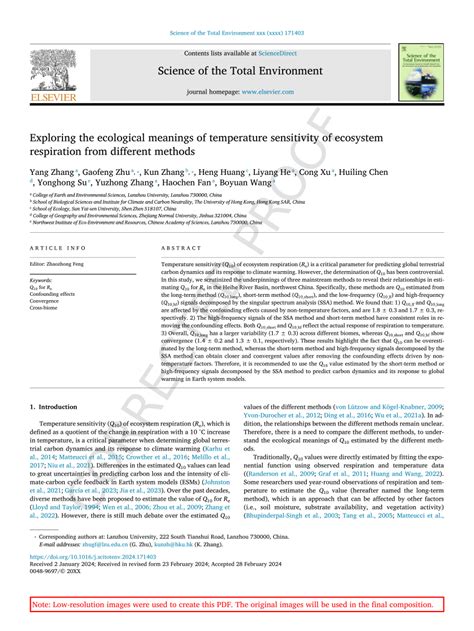 Pdf Exploring The Ecological Meanings Of Temperature Sensitivity Of
