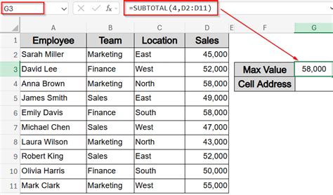How To Find The Max Value And Corresponding Cell In Excel Excel Insider