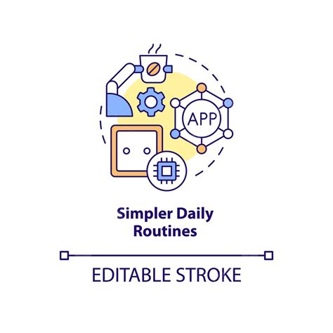 Simpler Daily Routines Concept Icon Modern Assistance Smart Vector Modern Assistance Smart