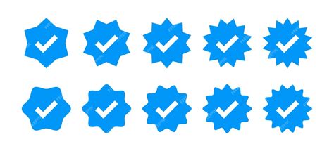Premium Vector Checkmark Icons Flat Blue Checkmarks In Different Shapes Checkmark Icons Vector