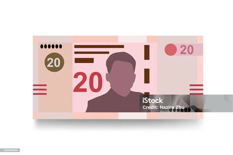 튀니지 디나르 벡터 그림입니다 튀니지 돈 세트 번들 지폐 지폐 20 Tnd 플랫 스타일 흰색 배경에 격리 심플한 미니멀 디자인 0명에 대한 스톡 벡터 아트 및 기타 이미지