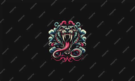 Python Angry On Clouds Vector Illustration Artwork Design Premium Ai Generated Vector