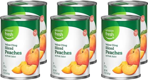 Amazon Fresh Yellow Cling Sliced Peaches In Fruit Juice