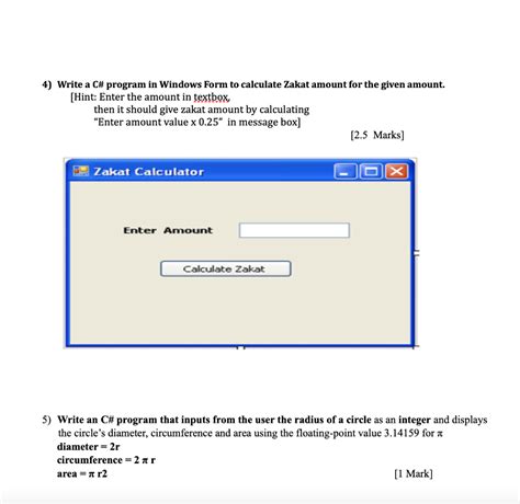 Solved Write A C Program In Windows Form To Calculate Chegg Com