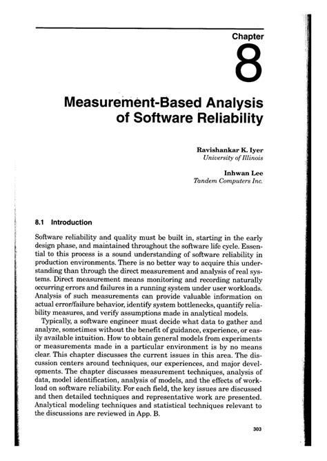 pdf measurement based analysis of software reliability