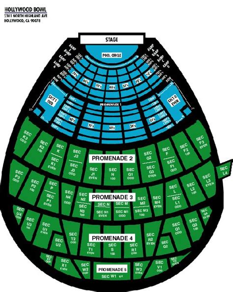Interactive Hollywood Bowl Seating Chart