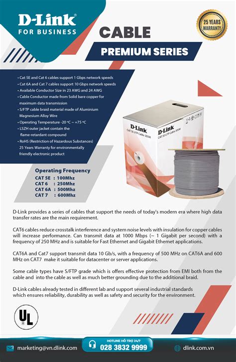 D Link Cable Cat 5e Cat 6 Cat 6a Cat 7 Premium Series