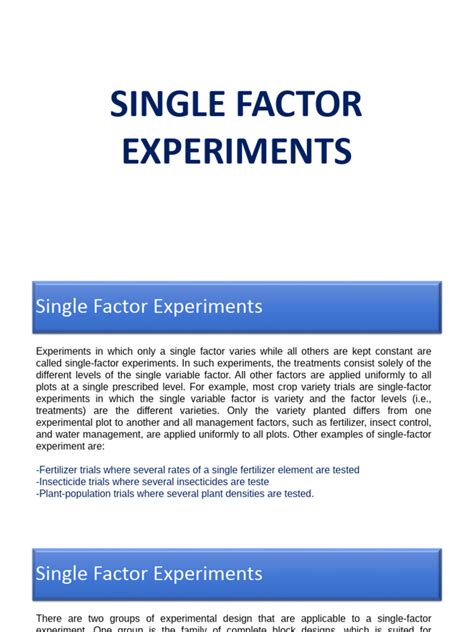 Single Factor Experiment Guide Pdf Analysis Of Variance Variance