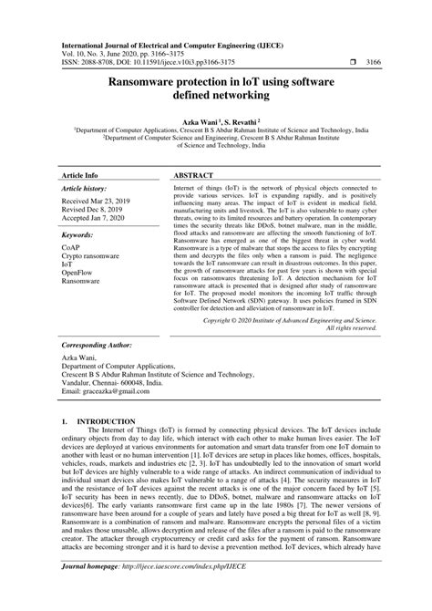 PDF Ransomware Protection In IoT Using Software Defined Networking