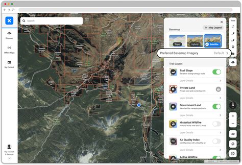 Using Basemaps Map Layers And 3d Mode Onx Backcountry