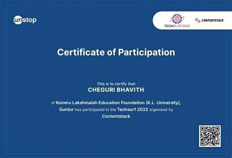 Cheguri Bhavith On Linkedin Connections Techsurf Techcareer Techathon Kluniversity Unstop