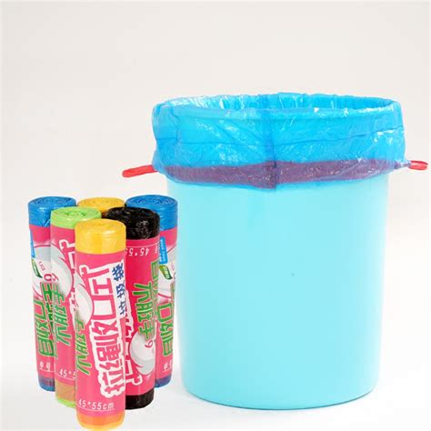 自动收口垃圾袋穿绳手提式中号家用厨房加厚抽绳式垃圾袋 虎窝淘