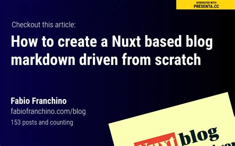How To Create A Nuxt Based Blog Markdown Driven From Scratch Fabio Franchino