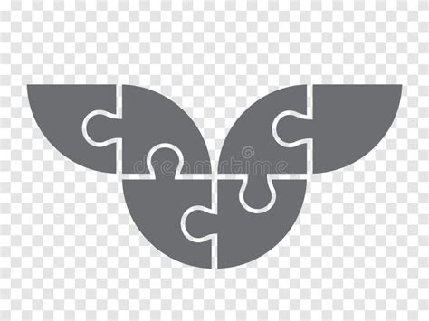 Simple Icon Puzzle In Gray Simple Icon Puzzle Of The Six Elements For