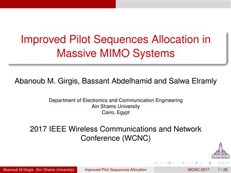 pdf improved pilot sequences allocation in massive mimo systems