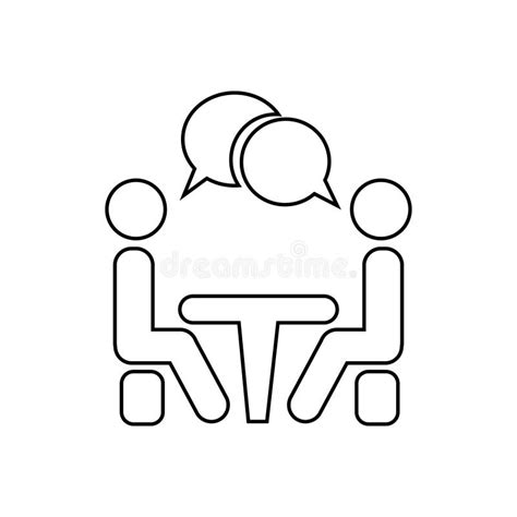 People At A Table Talking Icon Isolated On White Background Vector Illustration Stock Vector