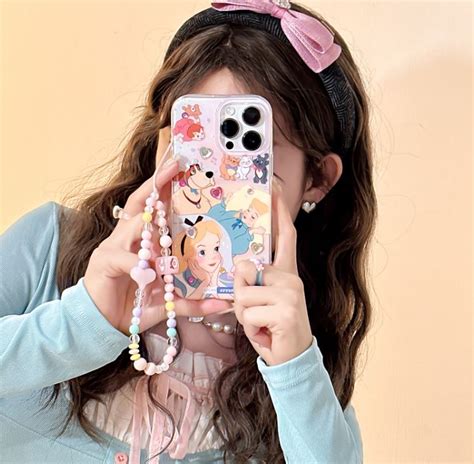 🚀신상🔥당일출고🔥 러블리 앨리스공주 스트랩 아이폰케이스 12 13 14 프로 하드케이스 거울셀카케이스 실리콘케이스 범퍼케이스 선물 커플 친구 남자 여자 우정템 커플템 여름