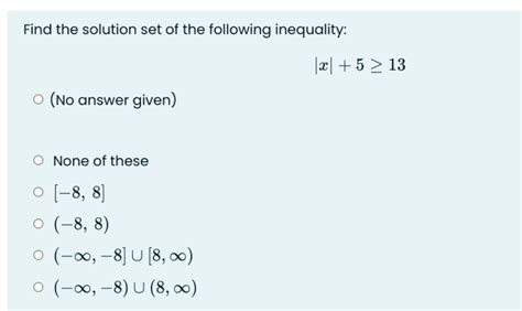 Solved Find The Solution Set Of The Following Chegg Com