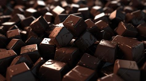 다크 초콜릿 덩어리의 3d 일러스트가 있는 배경 스낵바 배경 3d 배경 초콜릿 조각 배경 이미지 Hd 스낵바 3d 초콜릿 조각 배경 사진 무료 다운로드 Lovepik