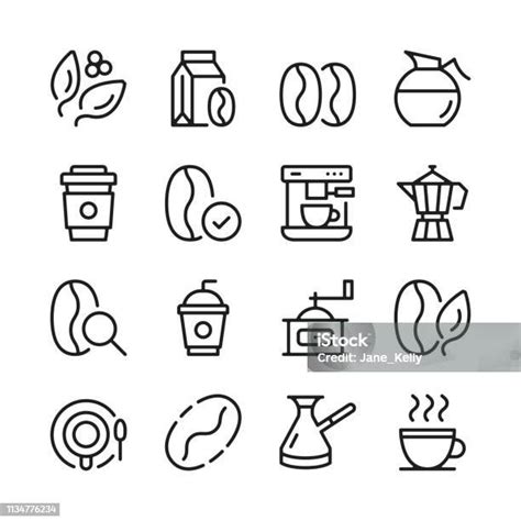 커피 라인 아이콘을 설정 합니다 현대 그래픽 디자인 개념 간단한 개요 요소 컬렉션입니다 벡터 선 아이콘 커피 마실 것에 대한 스톡 벡터 아트 및 기타 이미지 Istock