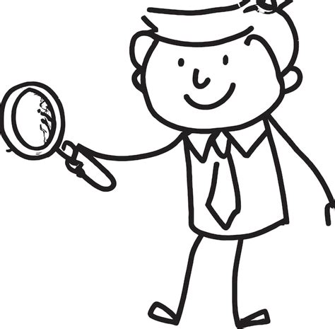 Premium Vector Sleuth With Magnifying Glass