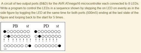 Solved A Circuit Of Two Output Ports B Dfor The Avr Atmega16