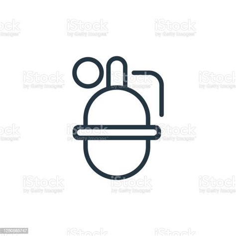 휘즈방과 롱 아이콘 군대와 전쟁 컬렉션에서 흰색 배경에 고립 된 롱 윤곽 아이콘얇은 선형 Whizbang 라인 벡터 사인 웹 및 모바일 기호 군사에 대한 스톡 벡터 아트 및