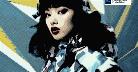 Pixels Halftone Photo Effect Layer Styles Including Bit And Comic Envato