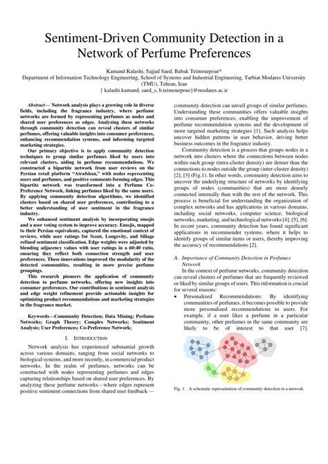 pdf sentiment driven community detection in a network of perfume