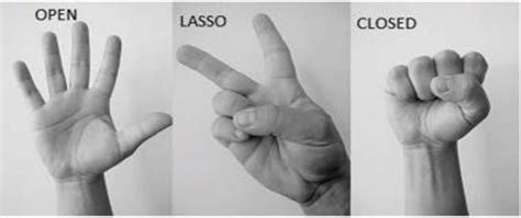 Three Hand Gestures Detected By The Kinect V2 Sensor Source Arizpe