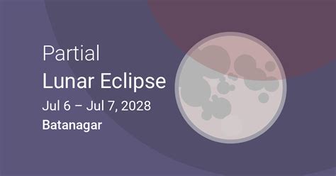 July 6 2028 Partial Lunar Eclipse In Batanagar West Bengal India