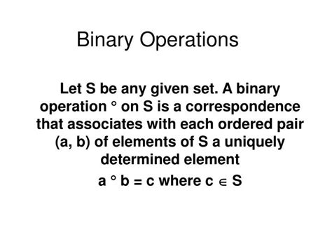 ppt binary operations powerpoint presentation free download id 529215