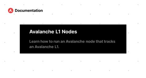 Avalanche L1 Nodes Avalanche Docs