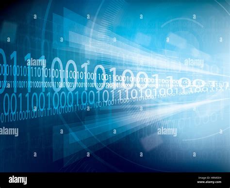 Technology Background Futuristic Abstract Blue And Digital Bright Lights Binary Code Design Of
