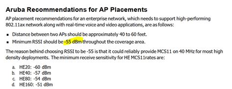 Minimum Recommended Rssi Wireless Access