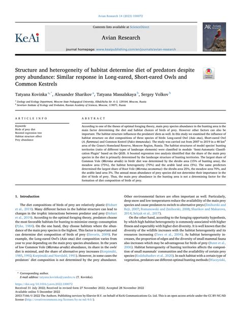 Pdf Structure And Heterogeneity Of Habitat Determine Diet Of