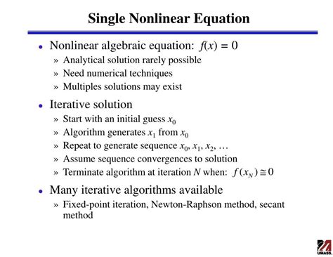 ppt nonlinear algebraic systems powerpoint presentation free