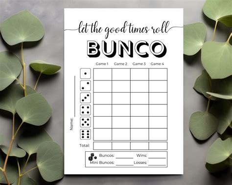 Bunco Game Score Sheets Simple Bunco Tally Sheets Let The Good Times