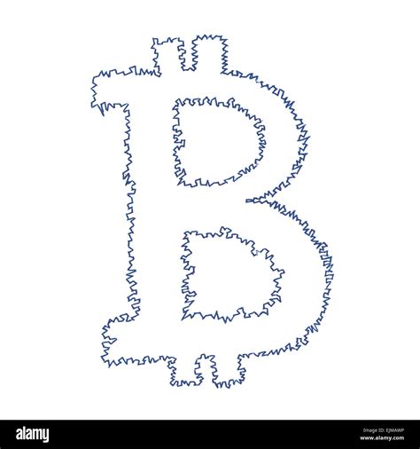 Serrated Bitcoin Symbol Handmade Drawing Of A Digital Decentralized