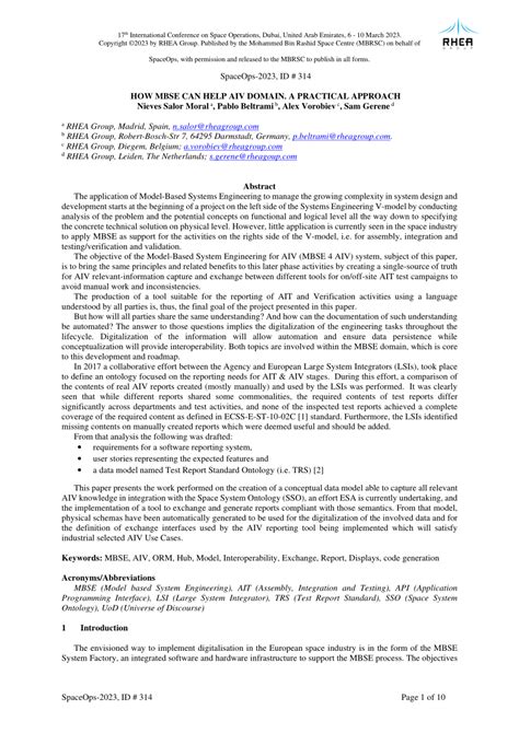 pdf how mbse can help aiv domain a practical approach