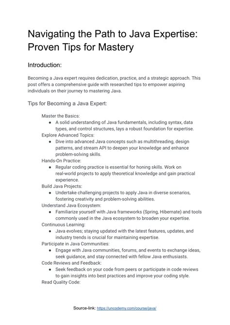 Ppt Navigating The Path To Java Expertise Proven Tips For Mastery
