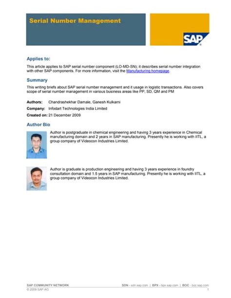 sap serial number management pdf
