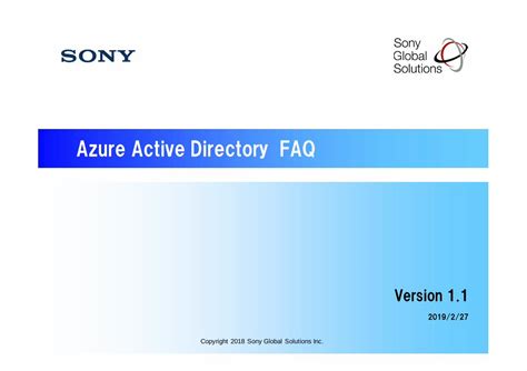 Pdf Azure Active Directory Faq Jp · Azure Ad 利用の事前手続きに