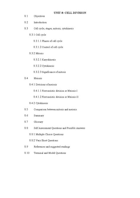 Unit 8 Cell Division 1 This Give A Good Description About Cell