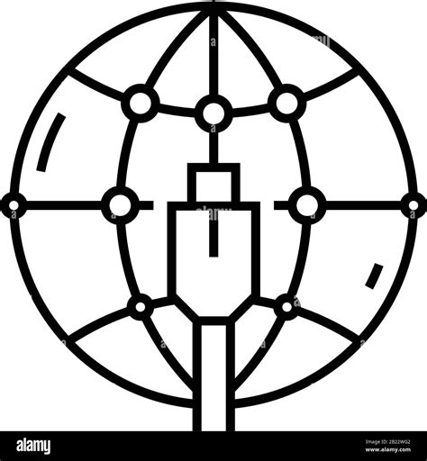 Network Connection Line Icon Concept Sign Outline Vector Illustration