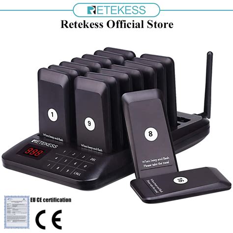 Retekess Td157 16 Pager Restaurant Pager System Max 998 Buzzers Touch Keypad For Church Nurse