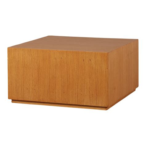 Minimalist Oak Cube Table Pedestal Chairish