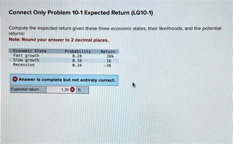 solved connect only problem 10 1 ﻿expected return