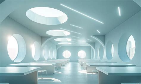 Premium Photo Abstract Futuristic School Classroom